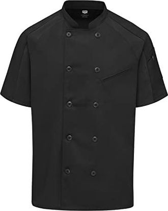 Red Kap Manteau de chef raglan Airflow pour homme avec veste OilblokChef, noir, Large