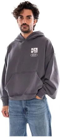 Kaotiko SweaT-shirt oversize d&eacute;lav&eacute; My Own Drama - Homme - Sweatshirts et sweats &agrave; capuche - Gris - Taille: S