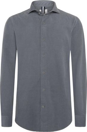 Profuomo Unifarbenes Hemd aus Baumwollcord mit Haifischkragen in