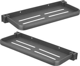 Angoily 2 Stück Faltbares Badezimmer Wandregal Platzsparender Schwebender Aufbewahrungsrack ohne Bohren Modernes Elegantes Design für Spiegelvorderseite und W