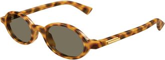Bottega Veneta unisex, Accessoires, Brun, Taille: 47 MM Classic Oval Lunettes de soleil