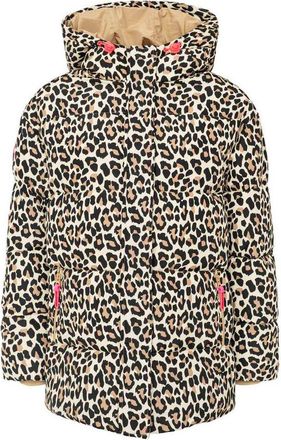 Zwillingsherz Steppjacke Leo Classic AOP Kapuze, Leomuster, verdeckter Rei&szlig;verschluss mit Knopfblende, Taschen