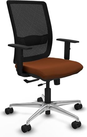 Piqueras y Crespo Stuhl mit R&uuml;ckenlehne und Armlehnen, h&ouml;henverstellbare Lendenwirbelst&uuml;tze, ausgestattet mit Syncro/Traslack und eingespritztem Schaum. Mit Rollen von 