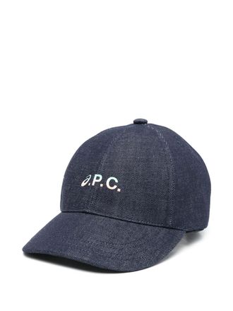 A.P.C. x Asics casquette &agrave; logo imprim&eacute; - Bleu