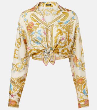 Versace Cropped-Top Underwater Barocco