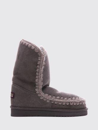 Mou Bottes Eskimo en daim avec coutures en laine
