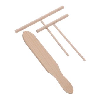 Hemobllo 3stücke Holz Crêpe Streichwerkzeug Zum Kochen Pfannkuchen-schaber Antihaftbeschichteter Maker Für Küche T-förmiger Spatel Zum Streichen