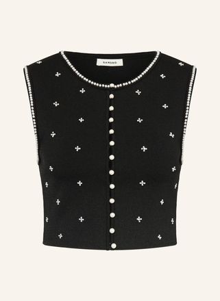 Sandro Sandro Strickweste Mit Schmuckperlen schwarz