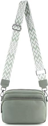 Generic Sac à bandoulière femme en cuir véritable, sac tendance week-end (vert olive)