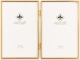 Lawrence Frames Cadre Photo &agrave; charni&egrave;re Double en m&eacute;tal dor&eacute; - 10 x 15 cm