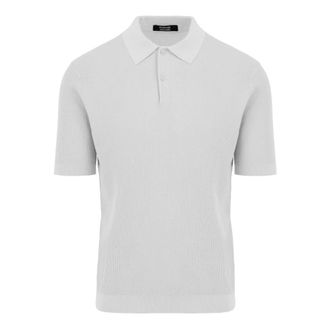 Bomboogie Homme, Pulls, Blanc, Taille: L Polo en coton c&ocirc;tel&eacute;