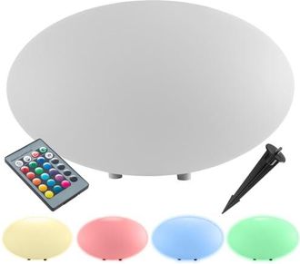 TecTake TecTake Lampe sph&eacute;rique LED multicolore avec telecommande 16 couleurs Veilleuse Lampe jardin Taille L (&Oslash;35x27,5cm) Luminaire exterieur &Eacute;clairage ext&eacute;r