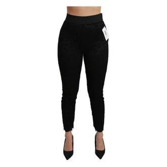 Dolce & Gabbana Skinny High Waist Hose - - Trousers - Damen - Schwarzk - XS
