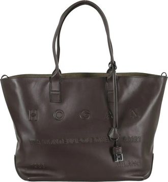 Hogan Shopper & Totes - Address Shopping Media Pelle - Gr. unisize - in Grau - f&uuml;r Damen