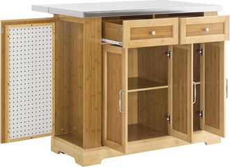 SoBuy K&uuml;cheninsel auf Rollen Servierwagen mit Rollen K&uuml;chenwagen mit ausziehbarer Arbeitsplatte Rollwagen mit Schubladen Barwagen f&uuml;r K&uuml;che, Fr&uuml;hst&uuml;cksbar, 