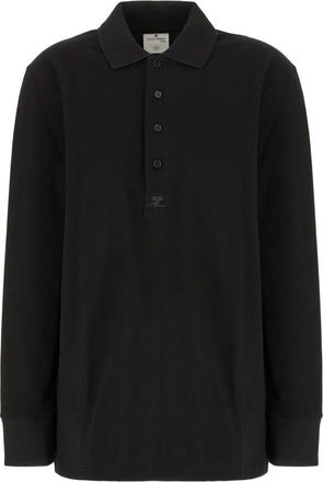 Courr&egrave;ges Femme, Tops, Noir, Taille: 38 FR Polo Oversize