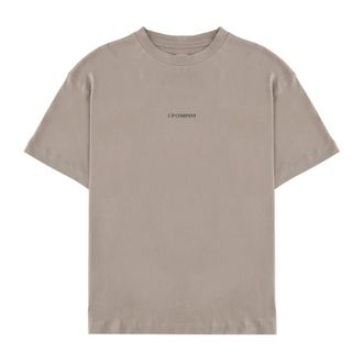 C.P. Company C.p. Company, Homme, Tops, Gris, Taille: S T-Shirt Logo Manches Courtes 30/1 Jersey