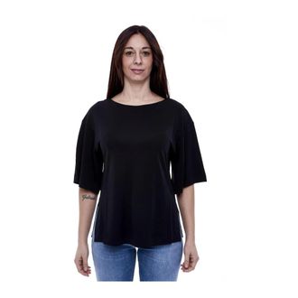 Alpha Studio Jersey Damen Kragen Stil - - Tops - Damen - Schwarzk - M