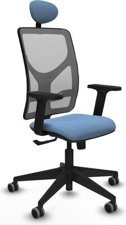 Piqueras y Crespo B&uuml;rostuhl aus Stoff, mit 2D-Armlehnen, h&ouml;henverstellbarer Lendenwirbelst&uuml;tze und festem Kopfteil, ausgestattet mit 3 Positionen und Schneidschaum, Gra