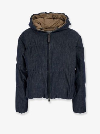Brunello Cucinelli Hooded padded denim jacket - BRUNELLO CUCINELLI - gender_Woman