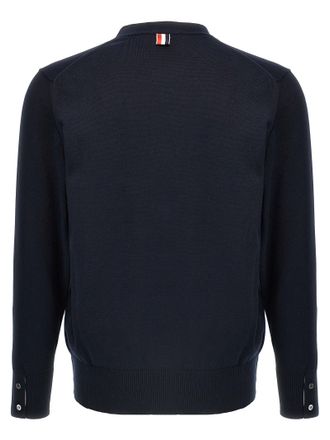 Thom Browne 4-Bar Cotton Cardigan - Navy