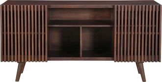 Miliboo Sideboard aus dunklem, massivem Mangoholz mit 2 Schiebet&uuml;ren B140 cm ALBA