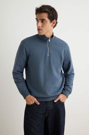 Trendyol MAN Herren Dunkelblau Einfarbig Lang Regular Fit Sweatshirts