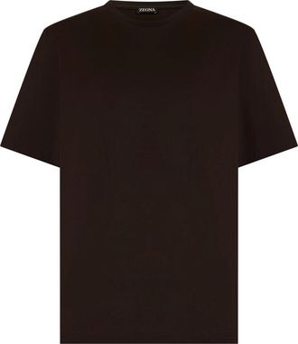 Ermenegildo Zegna Homme, Tops, Brun, Taille: S T-shirt en coton &agrave; manches courtes