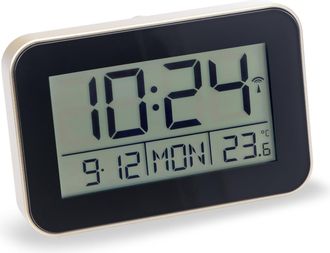 Atlanta Mocassin Funkwecker Digital LCD Anzeige Alarm Snooze Licht Datum Temperatur - 1802/9 Gold