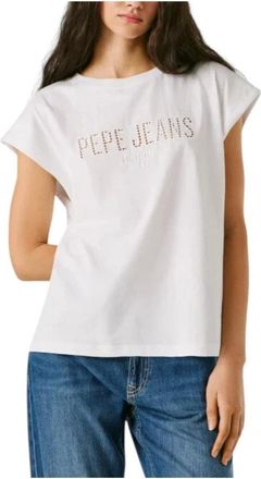 Pepe Jeans London Femme, Tops, Blanc, Taille: 36 FR T-Shirt Sans Manches