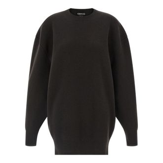 Tom Ford Skulpturales Woll-Kaschmir-Sweatshirt-Minikleid - - Knitwear - Damen - Braun - S