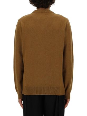 Jil Sander Wool-Blend V-Neck Sweater - Beige