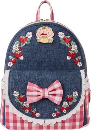 Loungefly Mini sac &agrave; dos en faux denim &agrave; la fraise Shortcake