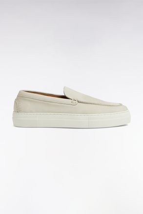 Eden Park Mocassins &Agrave; Semelles Sneakers En Cuir Su&eacute;d&eacute; &Eacute;crus