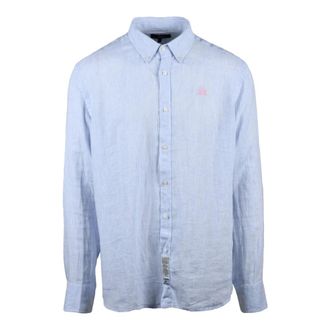 La Martina Homme, Chemises, Multicolore, Taille: XL Chemise en lin teint en pi&egrave;ce avec poche brod&eacute;e