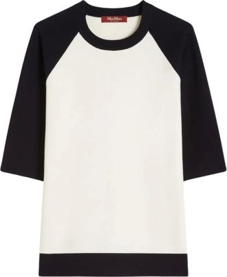 Max Mara Femme, Pulls, Blanc, Taille: 38 FR Stretch Viscose Boxy Sweater