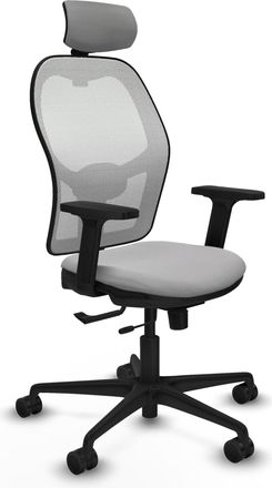 Piqueras y Crespo Ergonomischer Stuhl mit Lendenwirbelverstellung mit 2D-Armlehnen und Kopfteil, h&ouml;henverstellbar und neigbar. Ausgestattet mit Syncro/Traslack und inji