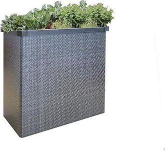 Juwel Balkon- und Terassen-Hochbeet Easy Garden (Rattan grau, Faltbeet schnell aufgebaut, Pflanzenbeet faltbar, großen Füllvolumen, schneckensicher) 20090