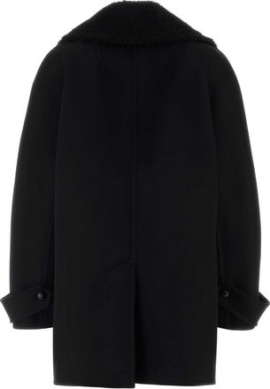 Ermanno Scervino Black Exterior: Virgin Wool Cappotti Coat