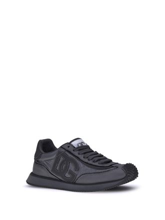 Dolce & Gabbana Leather with Suede Inserts Sneakers - Gray