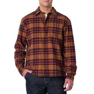 Amazon Essentials Herren (Demis Favorit) Lang&auml;rmliges Relaxed-Fit-Flanellhemd, Dunkles Kastanienbraun Rot Einfaches Plaid, XXL
