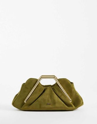 JW PEI Leia pochette &eacute;ventail en faux daim vert olive
