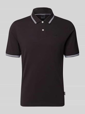 Bugatti Slim Fit Poloshirt mit Label-Stitching