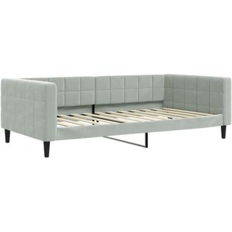 vidaXL Tagesbett Hellgrau 100x200 cm Samt Vidaxl