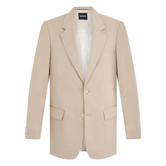 HUGO BOSS Homme, Vestes, Beige, Taille: M Veste en serg&eacute; coupe d&eacute;contract&eacute;e