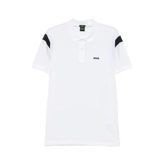 HUGO BOSS Panelled Pique Polo - - Tops - Herren - Wei&szlig; - M