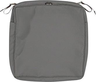 Classic Accessories Montlake wasserabweisender Sitzkissenüberzug für Terrassenmöbel, Terrassenmöbel, Stuhlkissen, 53,3 x 53,3 x 7,6 cm, Hellanthrazit, Terrassenmöbel-Kiss