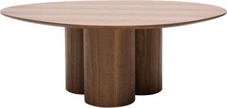 Miliboo Design-Couchtisch aus dunklem Holz mit Walnussfurnier B100 cm HOLLEN