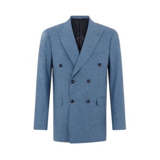 Brooks Brothers Homme, Vestes, Bleu, Taille: 2XL Veste Blazer Crois&eacute;e en Laine Vierge Tropicale