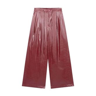 Refined Department Bibi Woven PU Pants - - Trousers - Damen - Rot - S